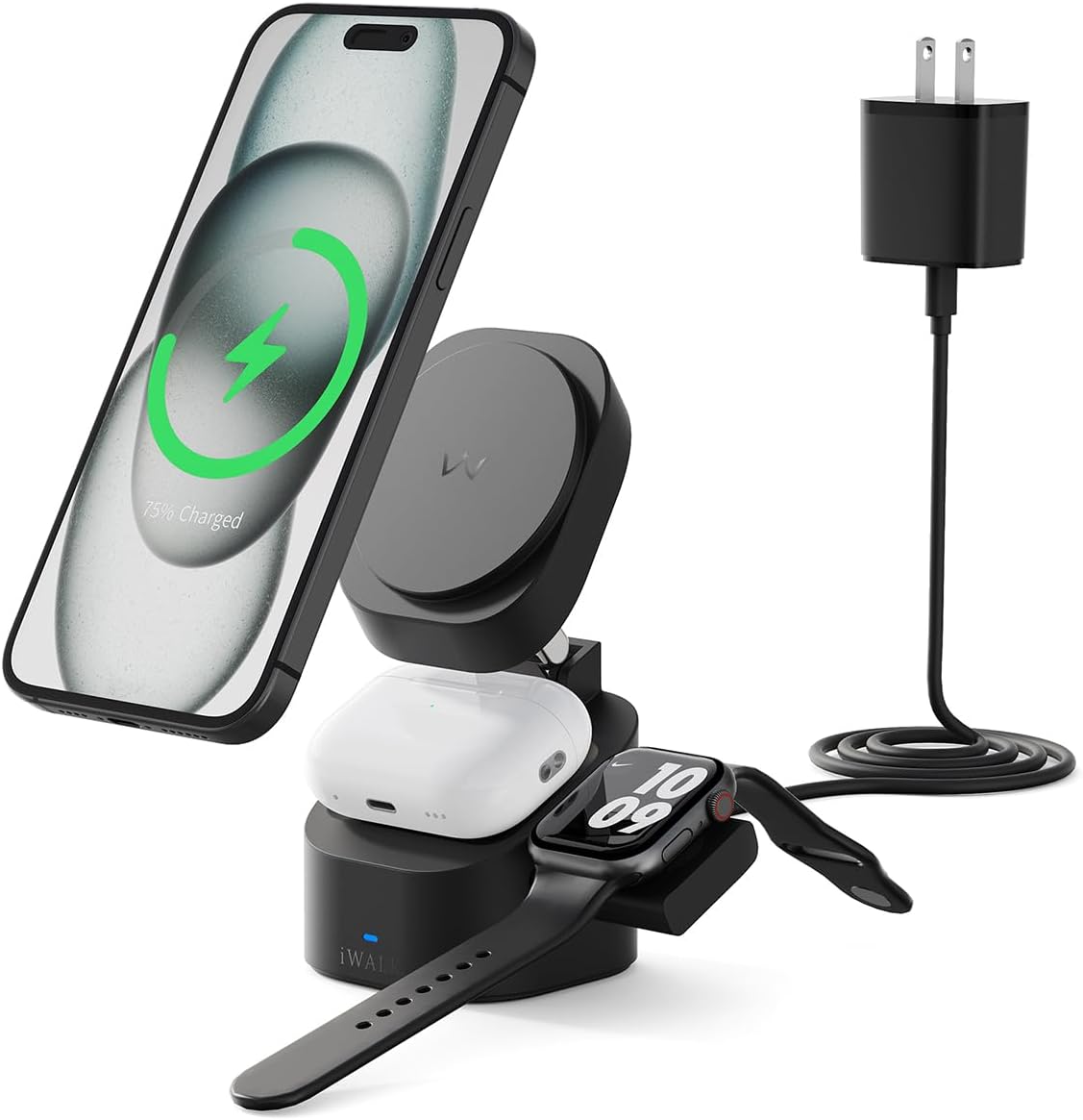 Amazon.com: ZEEHOO 3 in 1 Charging Station, 15W Portable Fast Wireless ...