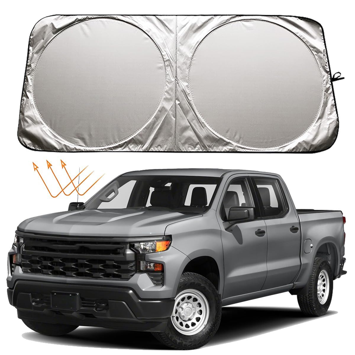Amazon.com: XHRING Windshield Sun Shade for Chevy Chevrolet Silverado ...
