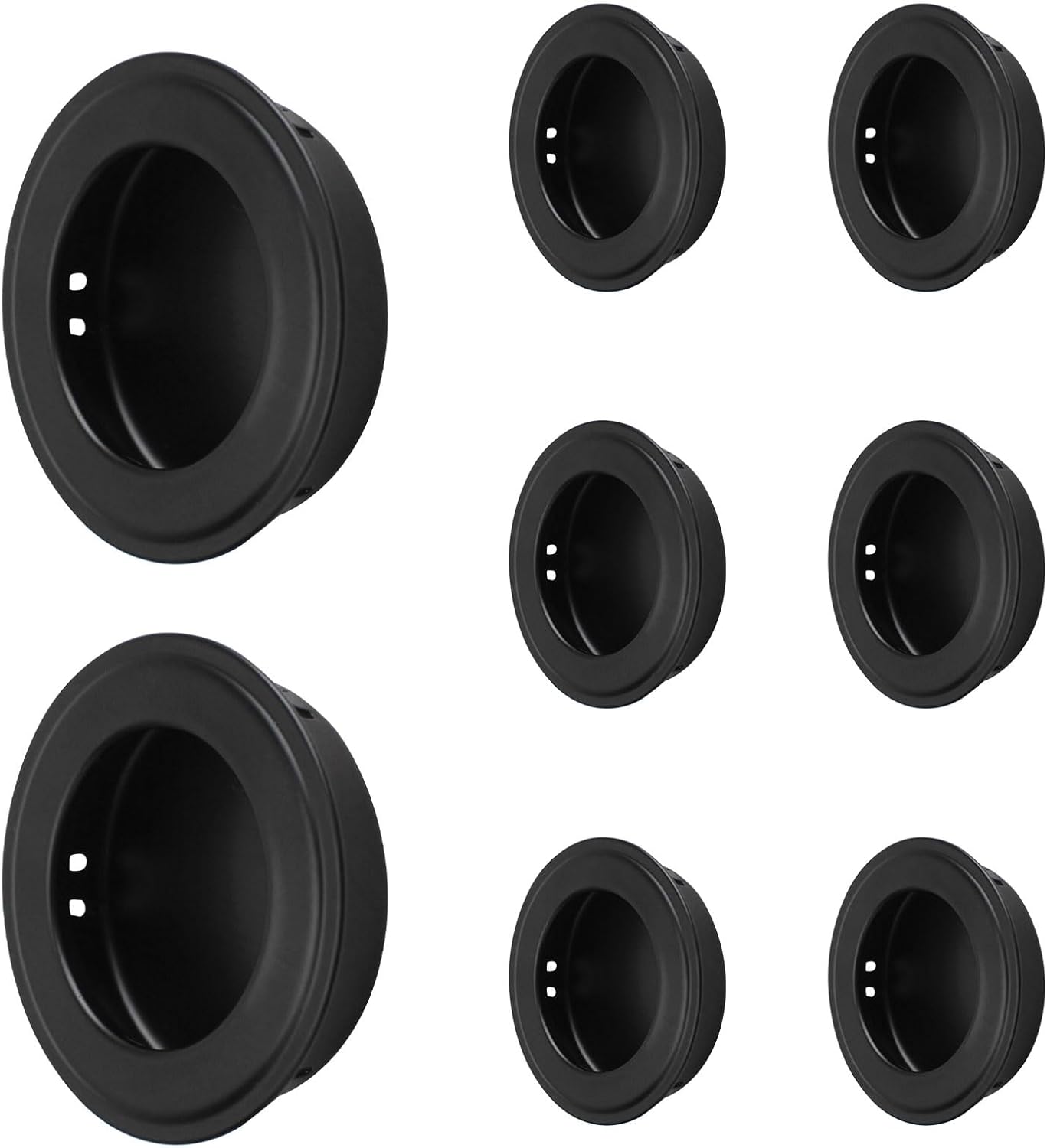 MOROBOR Black Round Recessed Handle,8pcs Stainless Steel Door Finger ...