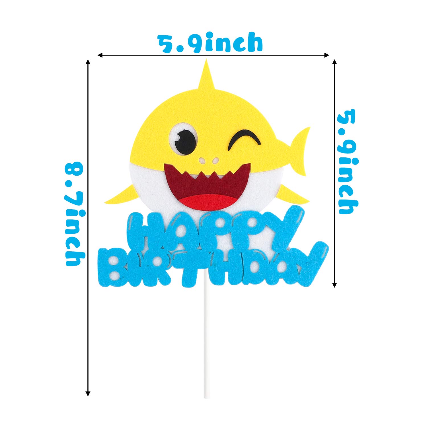 MALLMALL6 Shark Birthday Cake Topper Little Shark Inspired Cake Topper ...