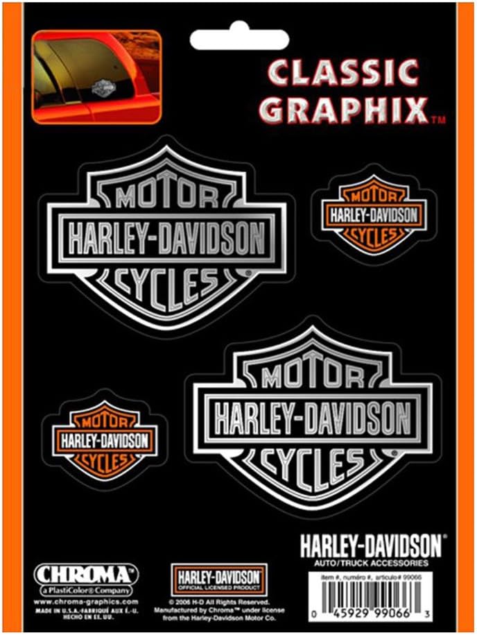 Amazon.com: Harley-Davidson Bar & Shield 4-Piece Decal Set Stickers ...