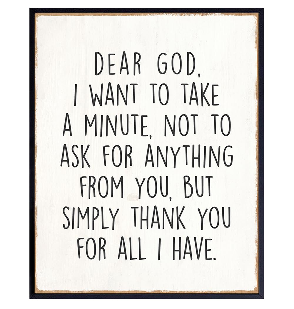 Amazon.com: Dear God Quotes Wall Decor - Prayer Room Decor - Thankful ...