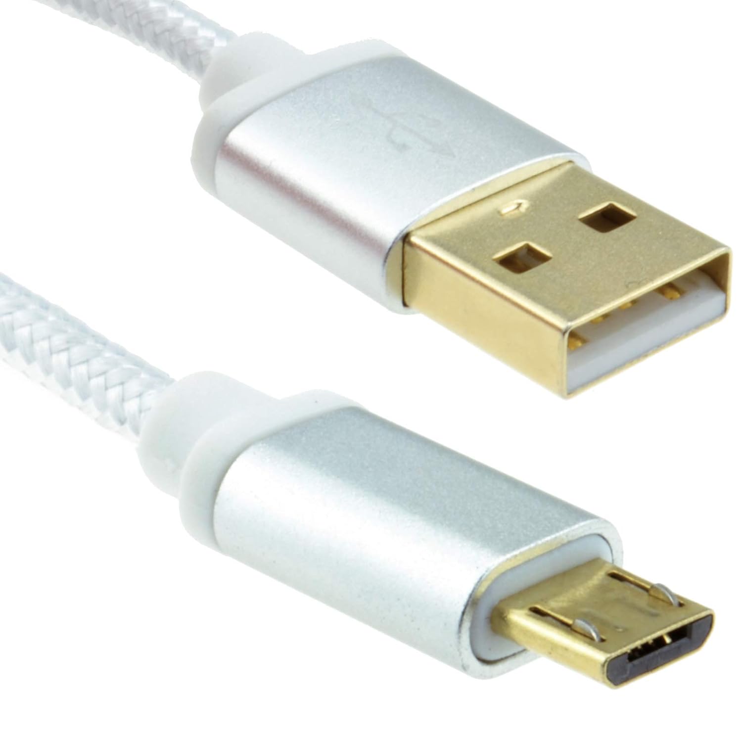 kenable BRAIDED Metal Ended GOLD USB 2.0 A To MICRO B 24AWG Cable 0.15m ...