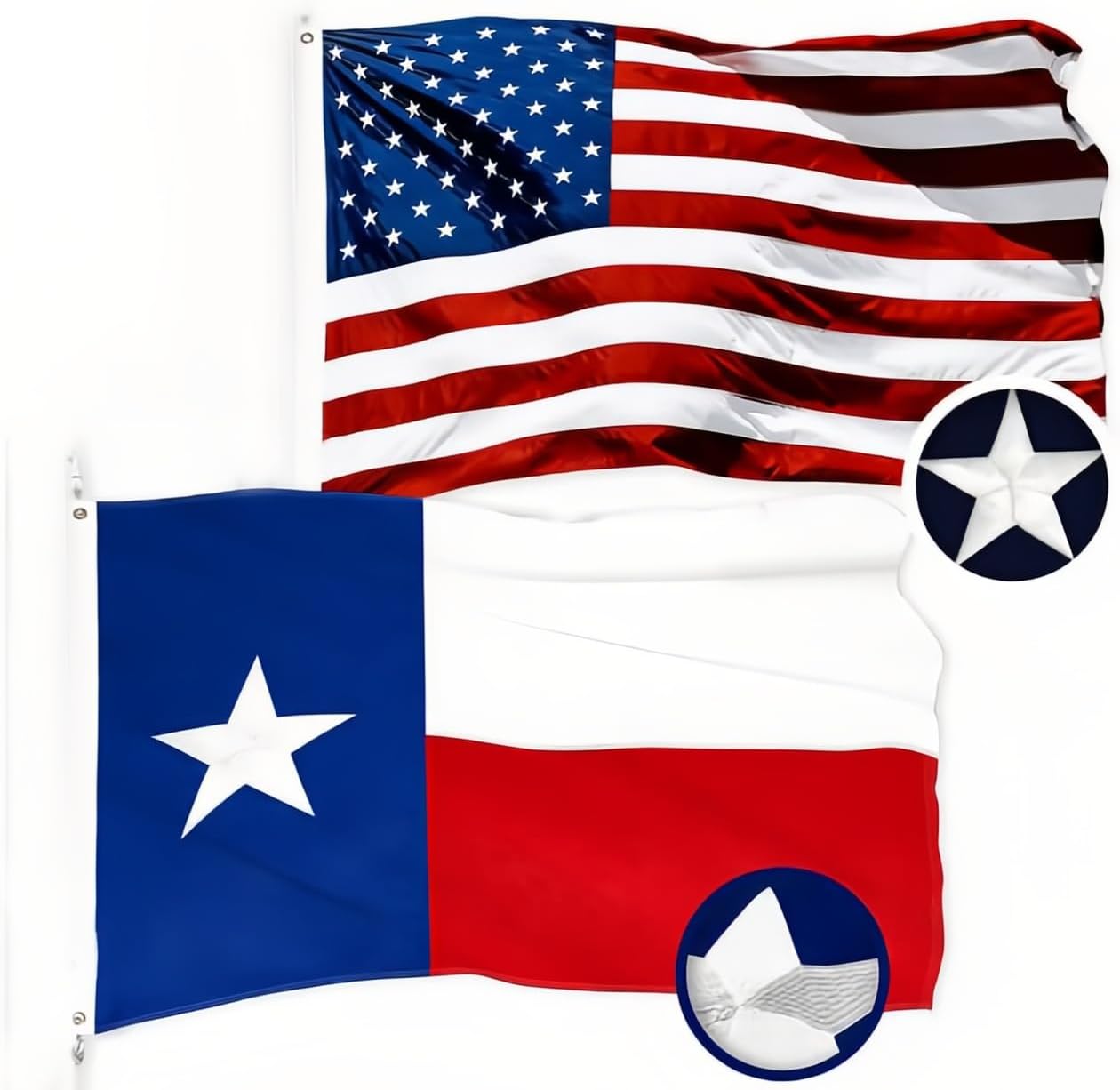 Amazon.com : YASUN Combo Pack: USA American Flag 3x5 Ft Embroidered ...