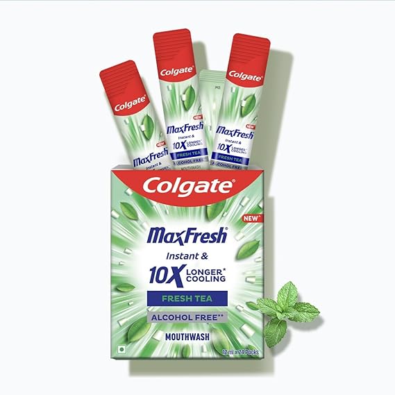 Buy Colgate MaxFresh Mouthwash Sachet Stick, Antibacterial, Fresh Tea ...