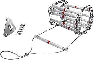 Amazon.co.jp: Emergency Fire Evacuation Ladder with Hook, Portable ...