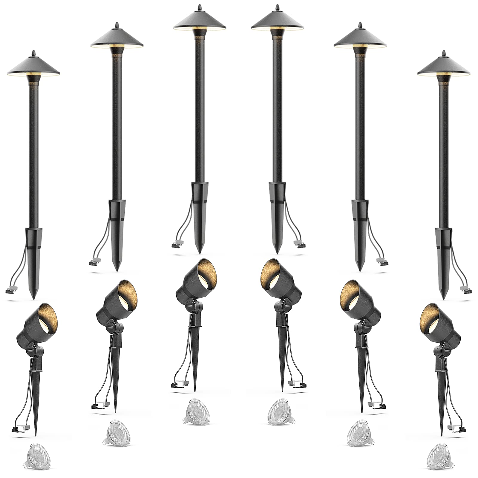 VENUS MANUFACTURING 12PK Outdoor Low Voltage Landscape Lights Kits With ...