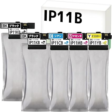 Amazon.co.jp: エプソン 用 互換 IP11B 大容量 4色+ブラック1本 顔料インク【 IP11KB ブラック 2本 / IP11CB シアン / IP11MB マゼンタ ...