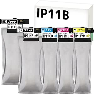 Amazon.co.jp: エプソン 用 互換 IP11B 大容量 4色+ブラック1本 顔料インク【 IP11KB ブラック 2本 / IP11CB シアン / IP11MB マゼンタ ...