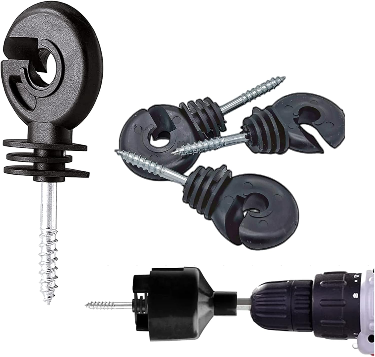 Amazon.com : GTNOX 50 Pieces Black Electric Fence Insulators, Screw in ...
