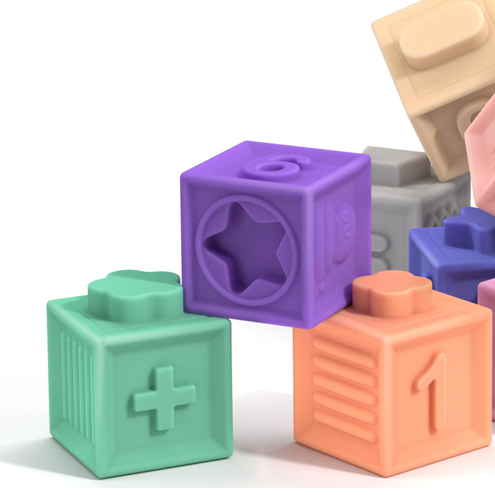 Snapklik.com : TEMI Baby Toys Blocks, Soft Stacking Building Blocks ...