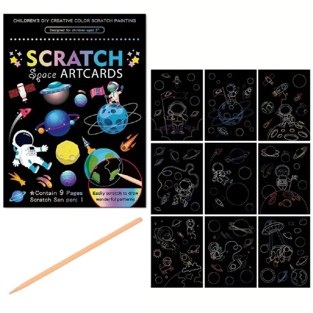 FunBlast Scratch Painting Art Cards - DIY Magic Colouring Art Scratch ...