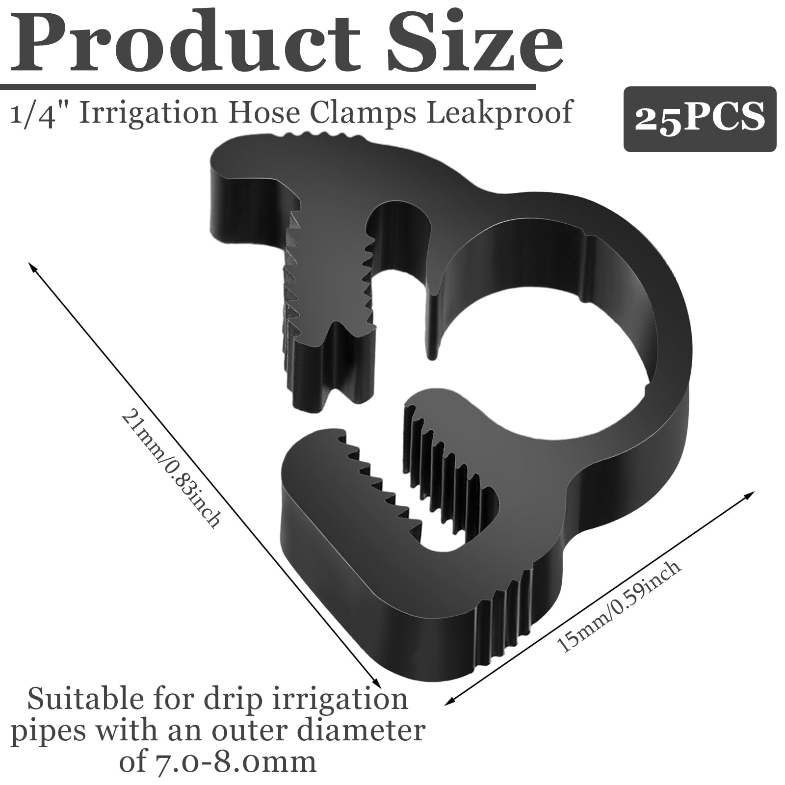 Snapklik.com : DaisyInner 25 Pcs 1/4" Irrigation Hose Clamps Double ...