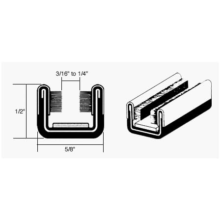 CRL 1/2" x 3/8" Unbeaded Flexible Glass Run Channel - 100 ft Roll ...