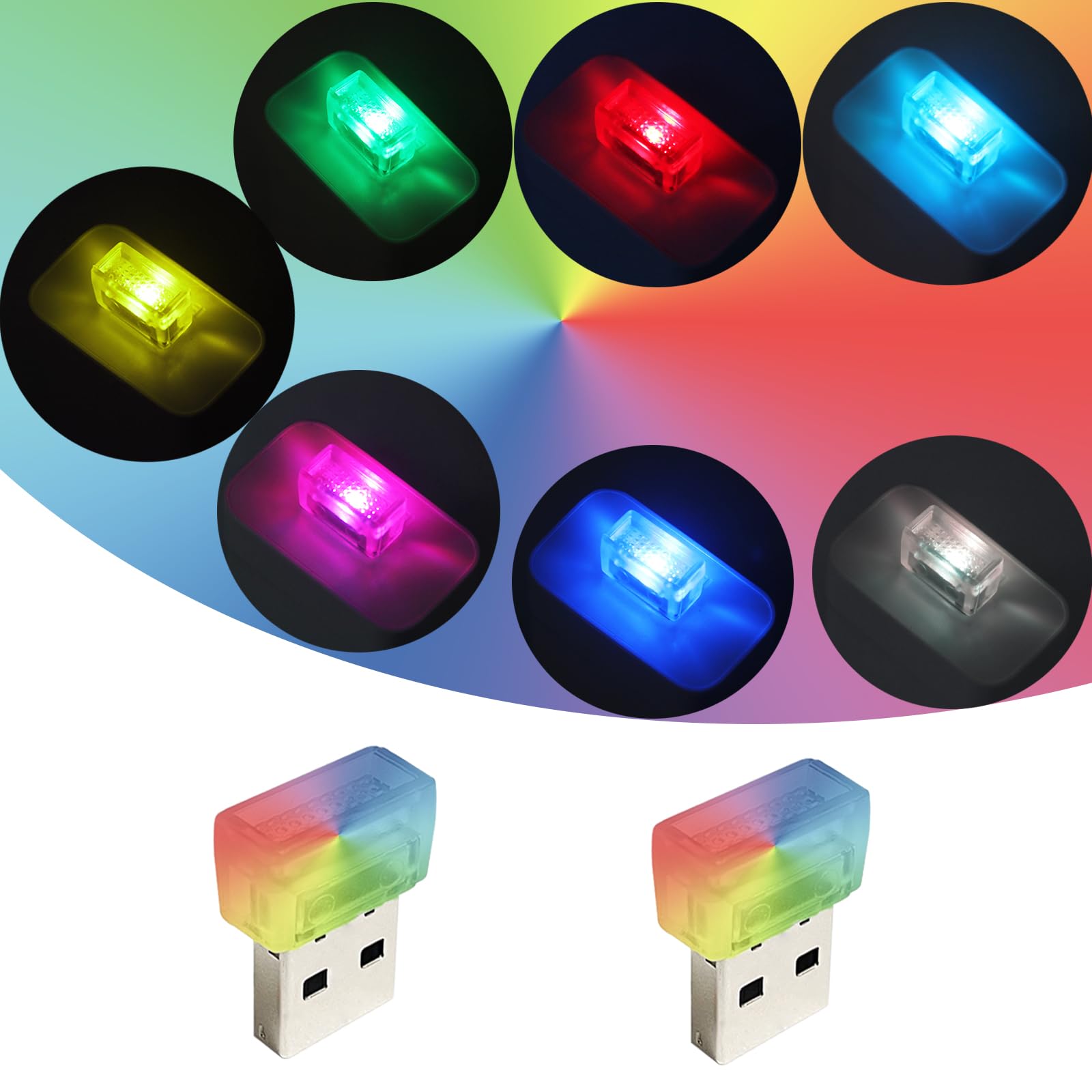Amazon.com: USB LED Car Interior Atmosphere Lights, 2 PCS, Night Light ...