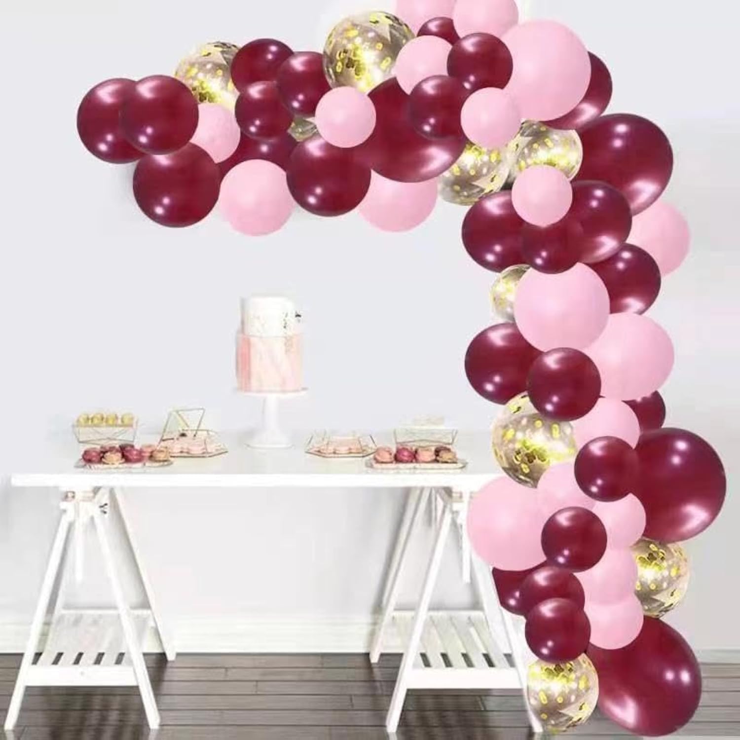 Amazon.com: Burgundy Confetti Balloons Metallic Maroon - Wine Color ...