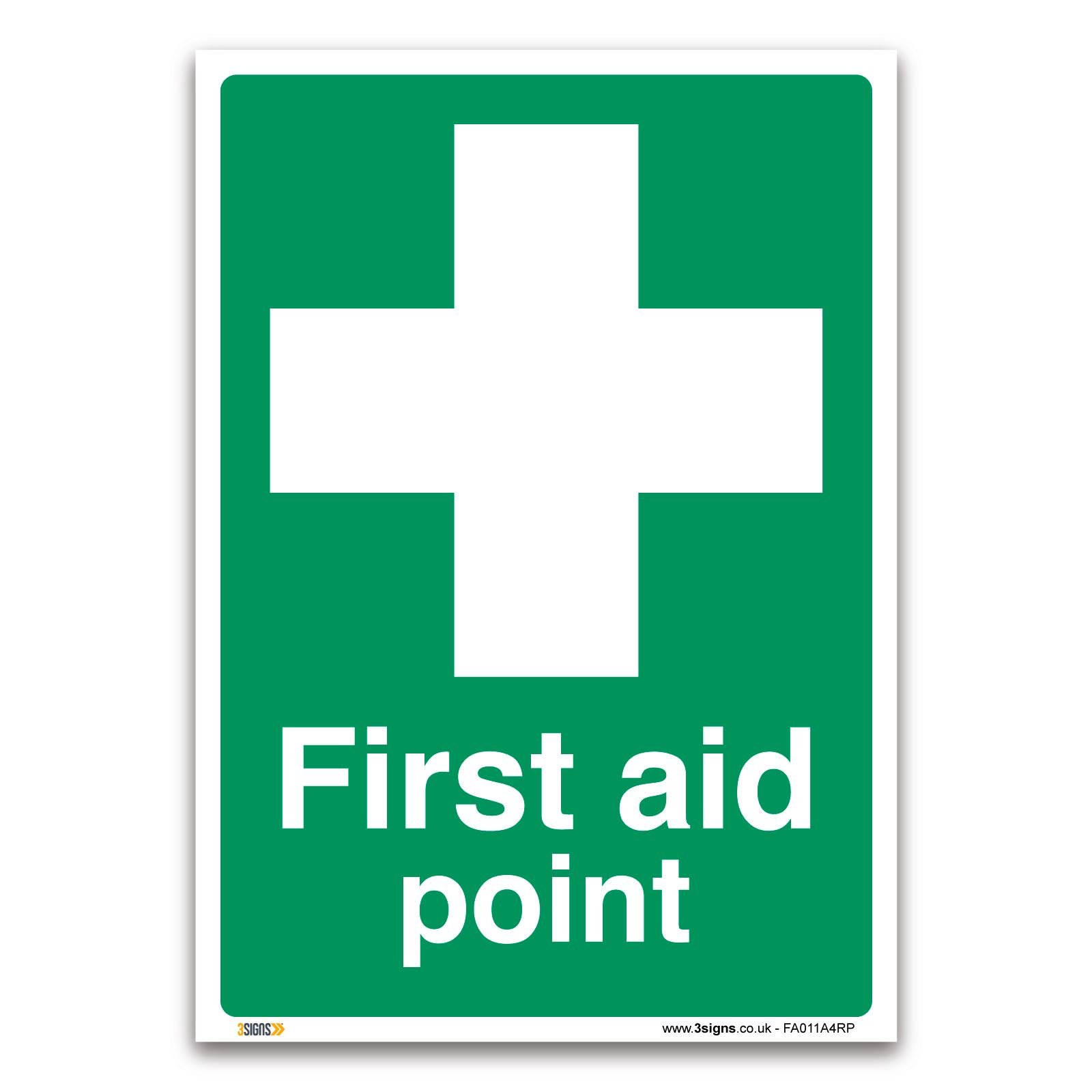 First Aid Point Sign - A4 1mm Rigid Plastic - First Aid Emergency ...