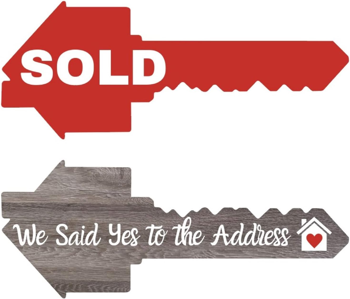 Amazon.com: Real Estate Key Shaped Sold Sign | 2 Designs 1 Double Sided ...