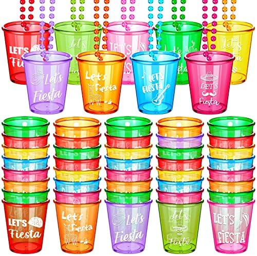 27 Pcs Let's Fiesta Shot Glass Necklaces Cinco De Mayo Shot Glass on ...