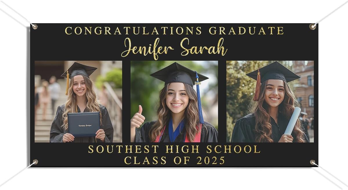 Amazon.com : Personalized Graduation Party Banner Class Of 2025 ...