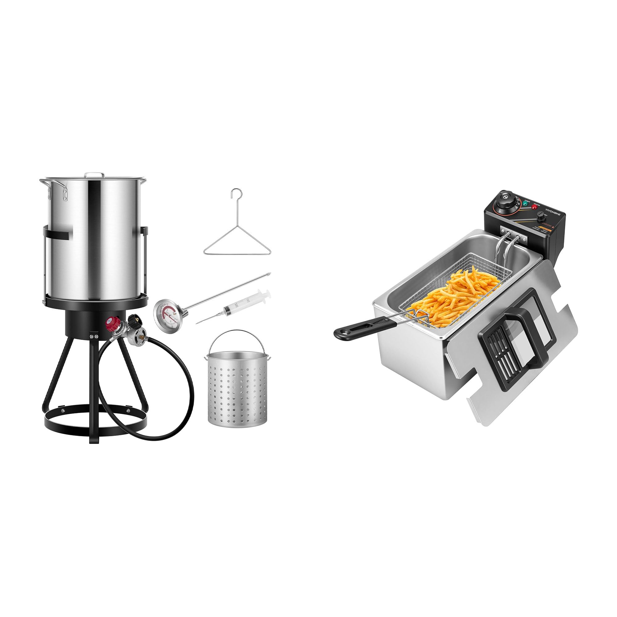 Amazon.com : VIVOHOME 30 Qt. Aluminum Turkey Deep Fryer Pot with ...