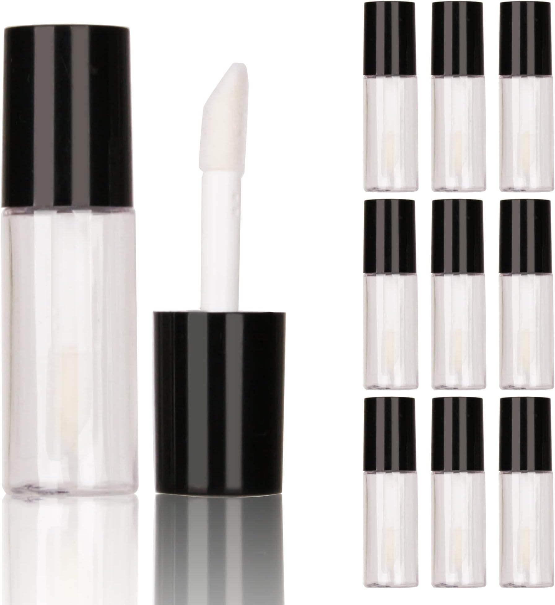 Amazon.com : COSIDEA 10 PCS Empty round plastic Black 3ml lip gloss ...