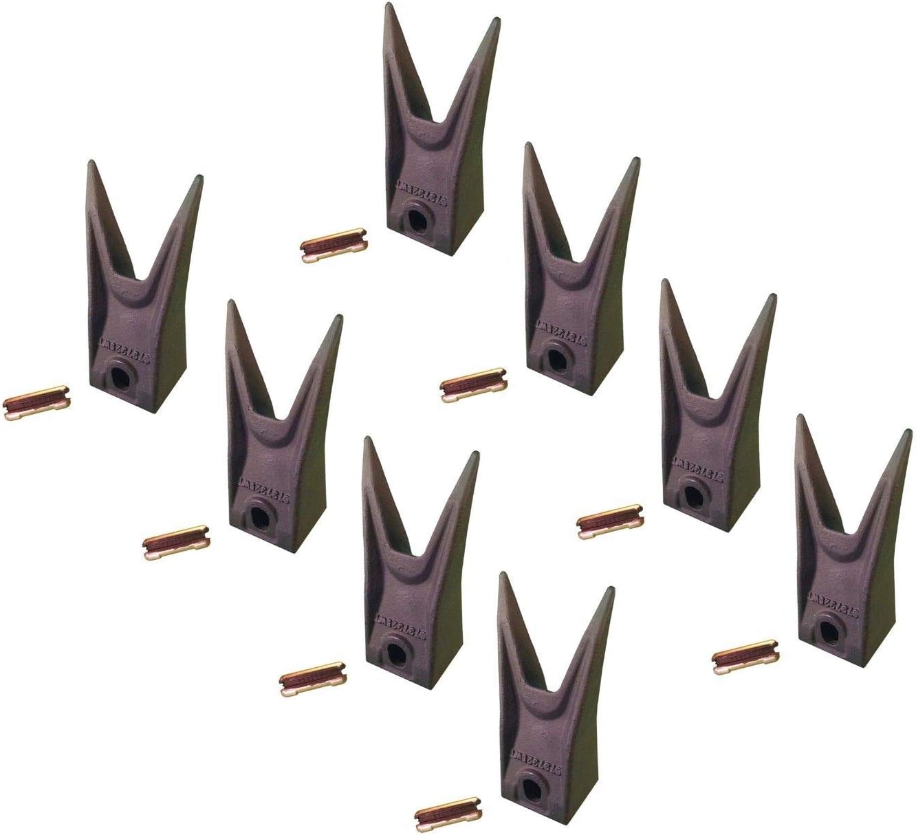 Amazon.com: 8- Bobcat Stye Mini Excavator/Skid Bucket Teeth w/Pins ...