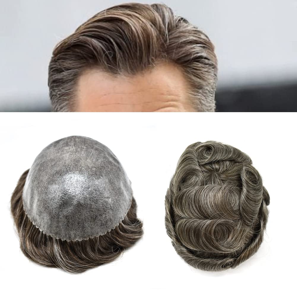 Amazon.com : Toupee for Men Hair Replacement Systems Mens Toupee 0.10MM ...