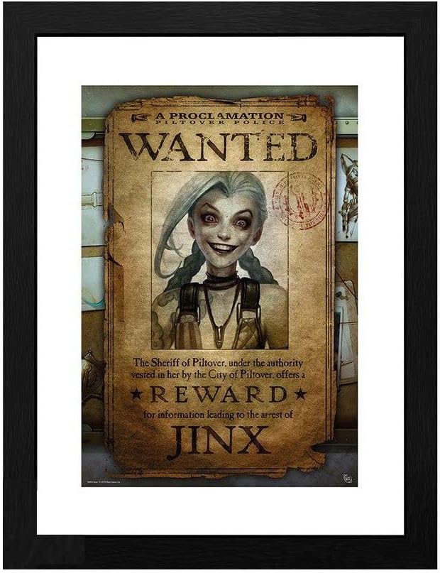 Amazon.com: ABYstyle GBEye - League of Legends Jinx Wanted Framed Print ...