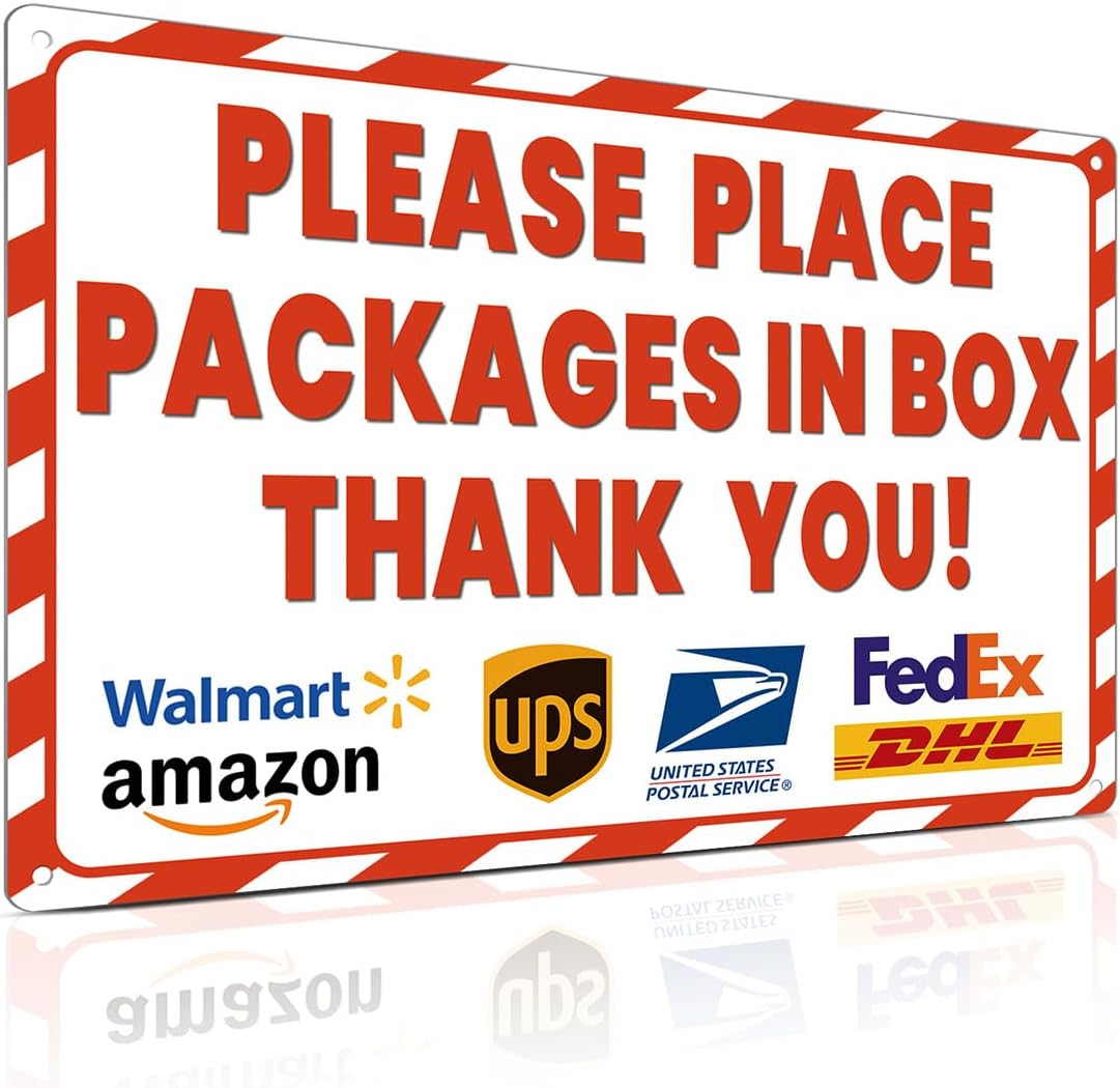 Amazon.com: ALKB 8x12 Inch Rust-Free Aluminum Package Delivery Sign for ...