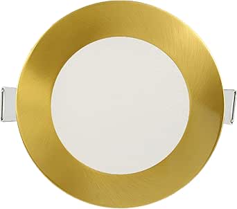 Perlglow 5 inch Slim Round Brushed Brass Downlight Luminaire, Fire ...