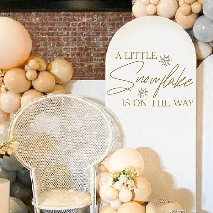 Amazon.com: CANTLY A Little Snowflake is On The Way Stickers Decoration ...