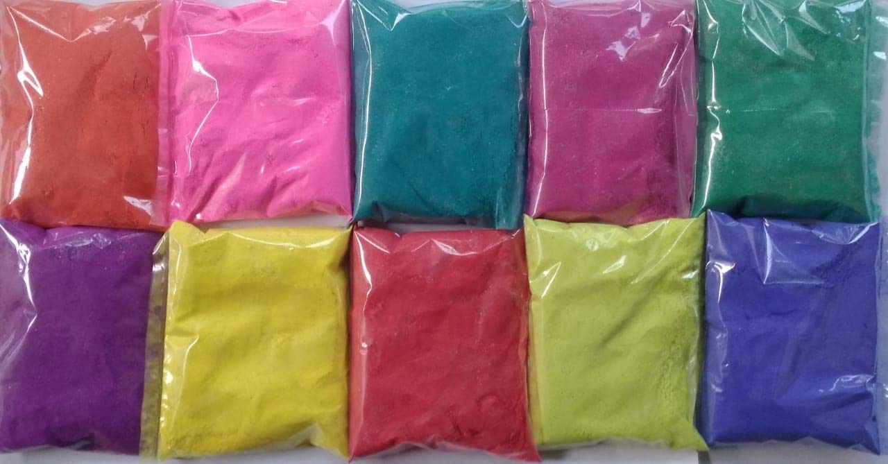 Buy Som International,1 Kg Rangoli Colour Powder 10 Packets, 100 g Each ...