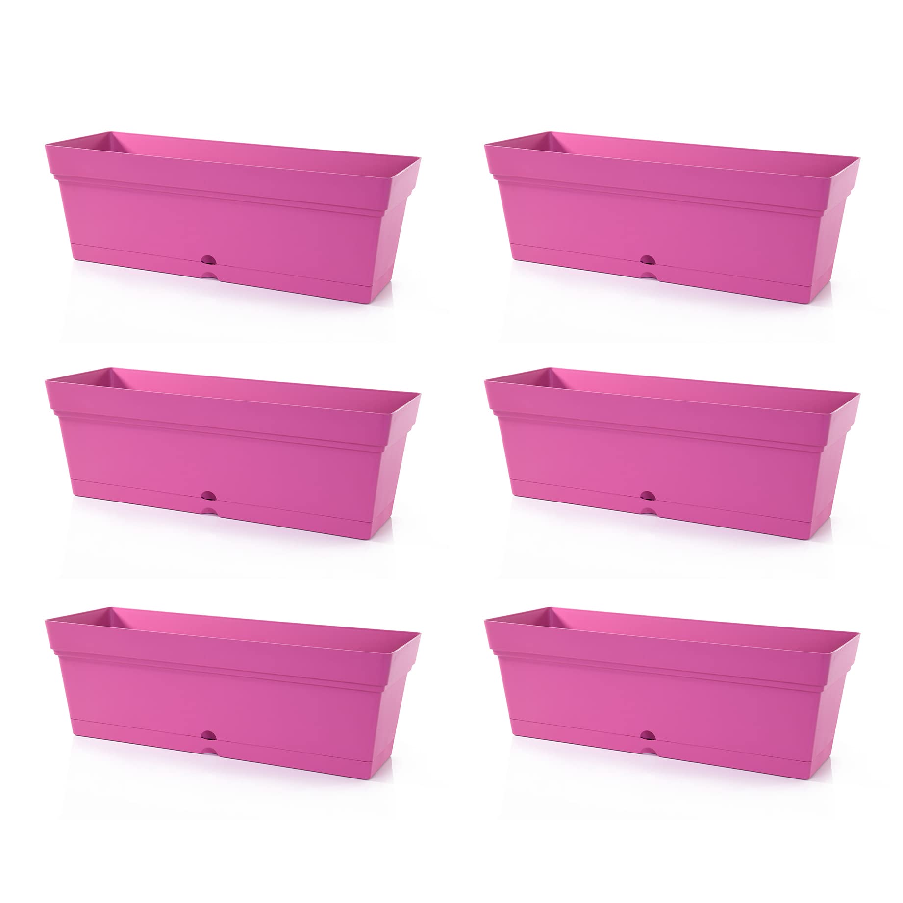 Amazon.com : Mintra Window Box Planters 6 Pack - Bulk (Fuchsia 6pk ...