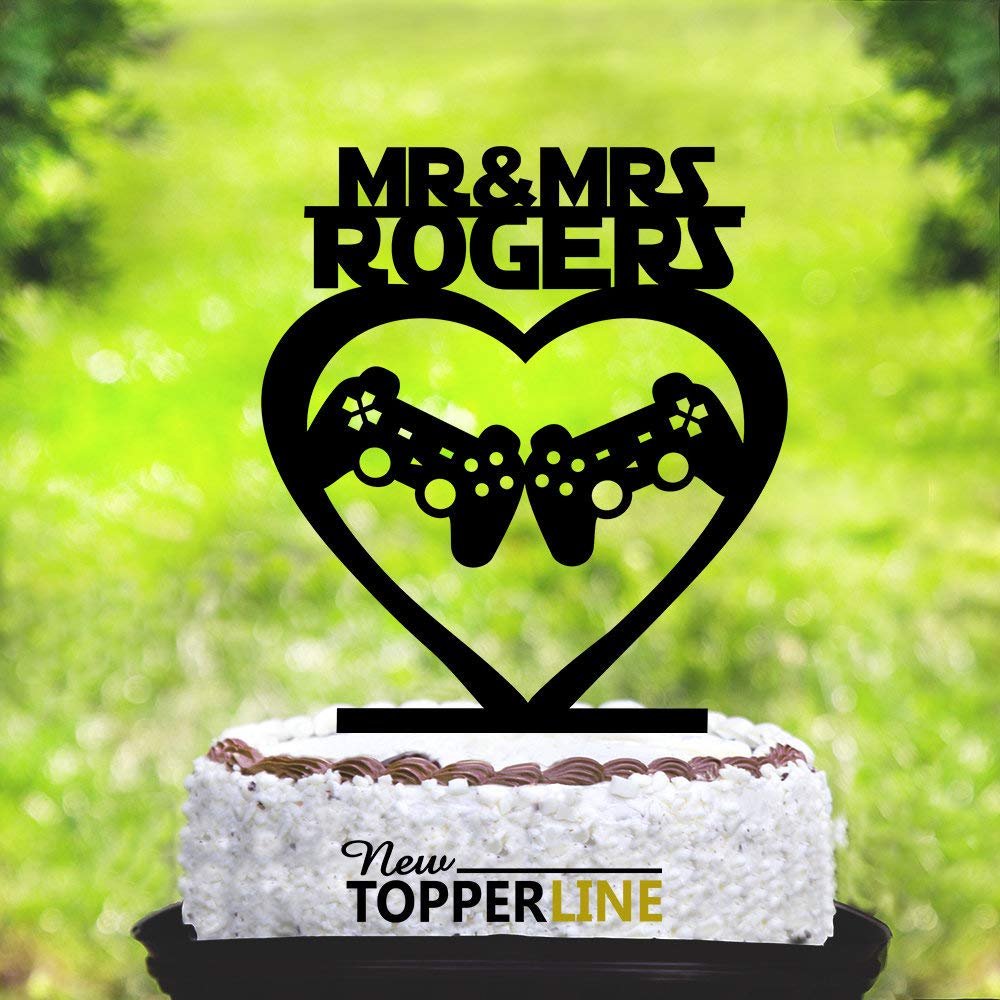 Buy Gamer Cake Topper Wedding Gaming Video Game Controller Cake Topper ...