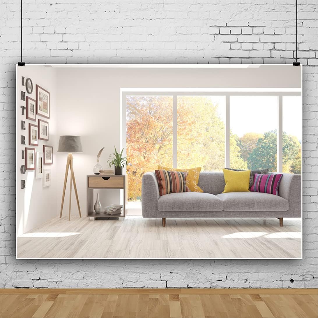Living Room Vinyl Backdrops Indoor White Curtain Wedding Photography