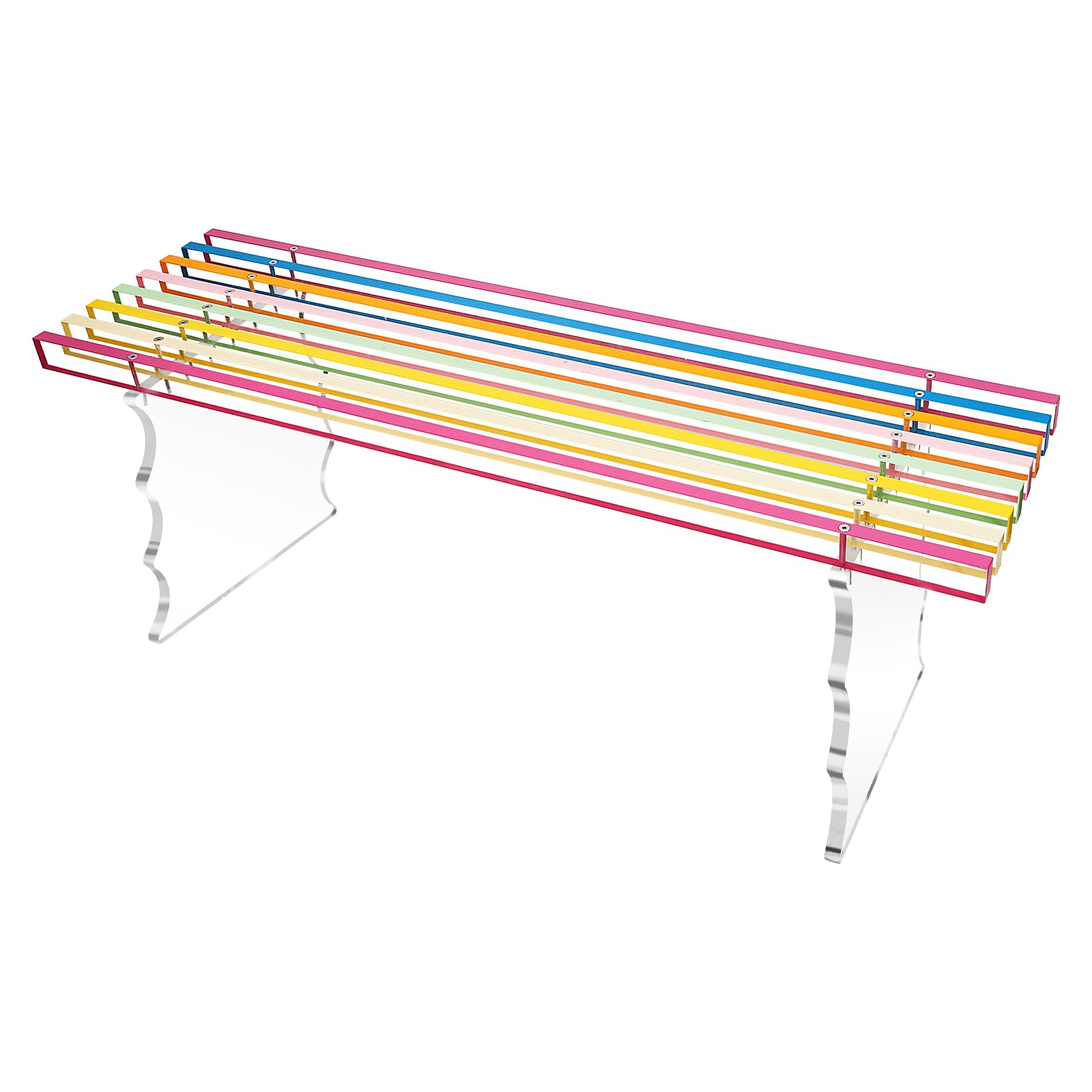 Amazon.com: Cutora Acrylic Entryway Bench, Large Rainbow Ottoman Bench ...