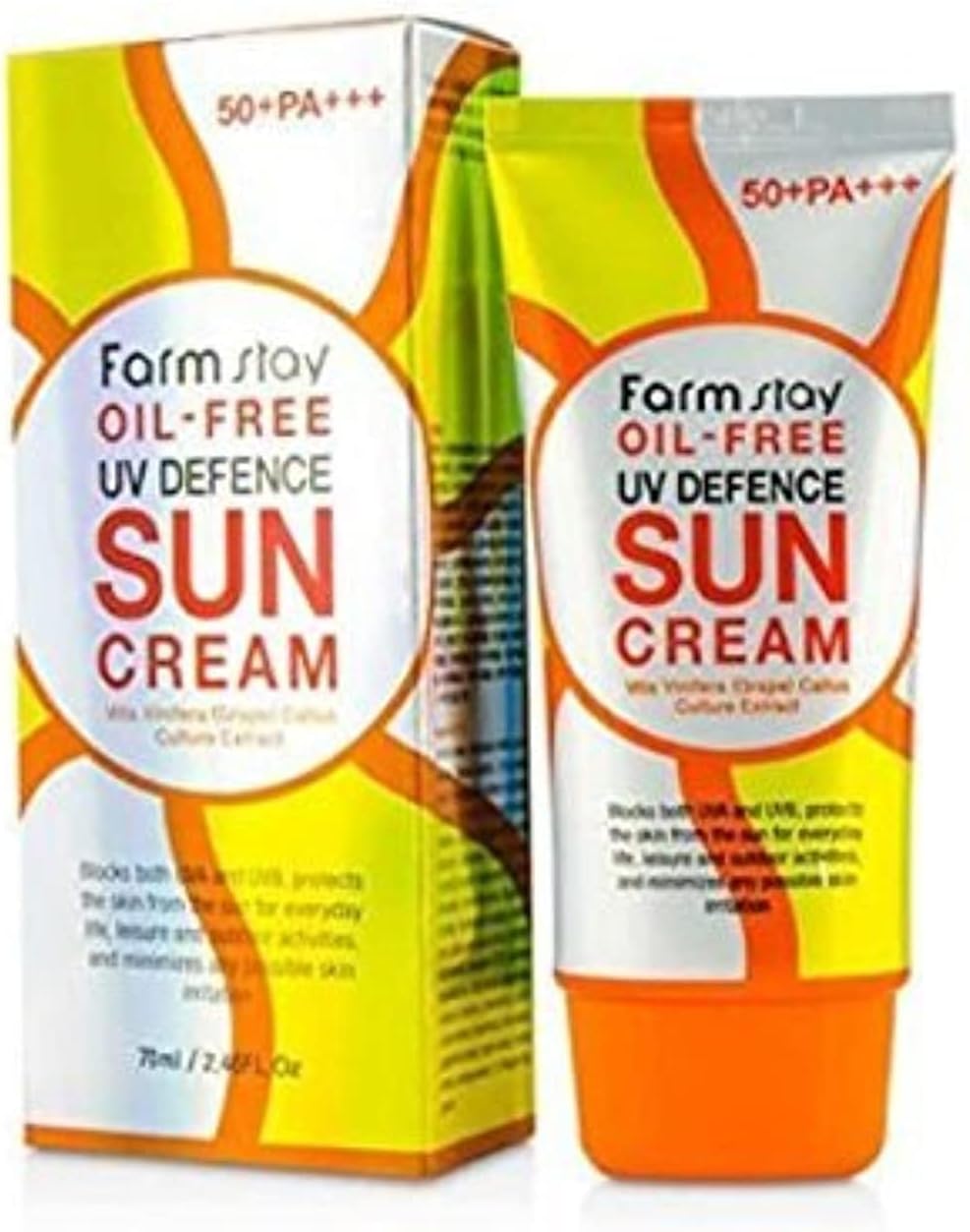 Amazon.com: Farm Stay Aloe Vera Perfect Sun Cream SPF 50+ PA+++ 2.46Oz ...
