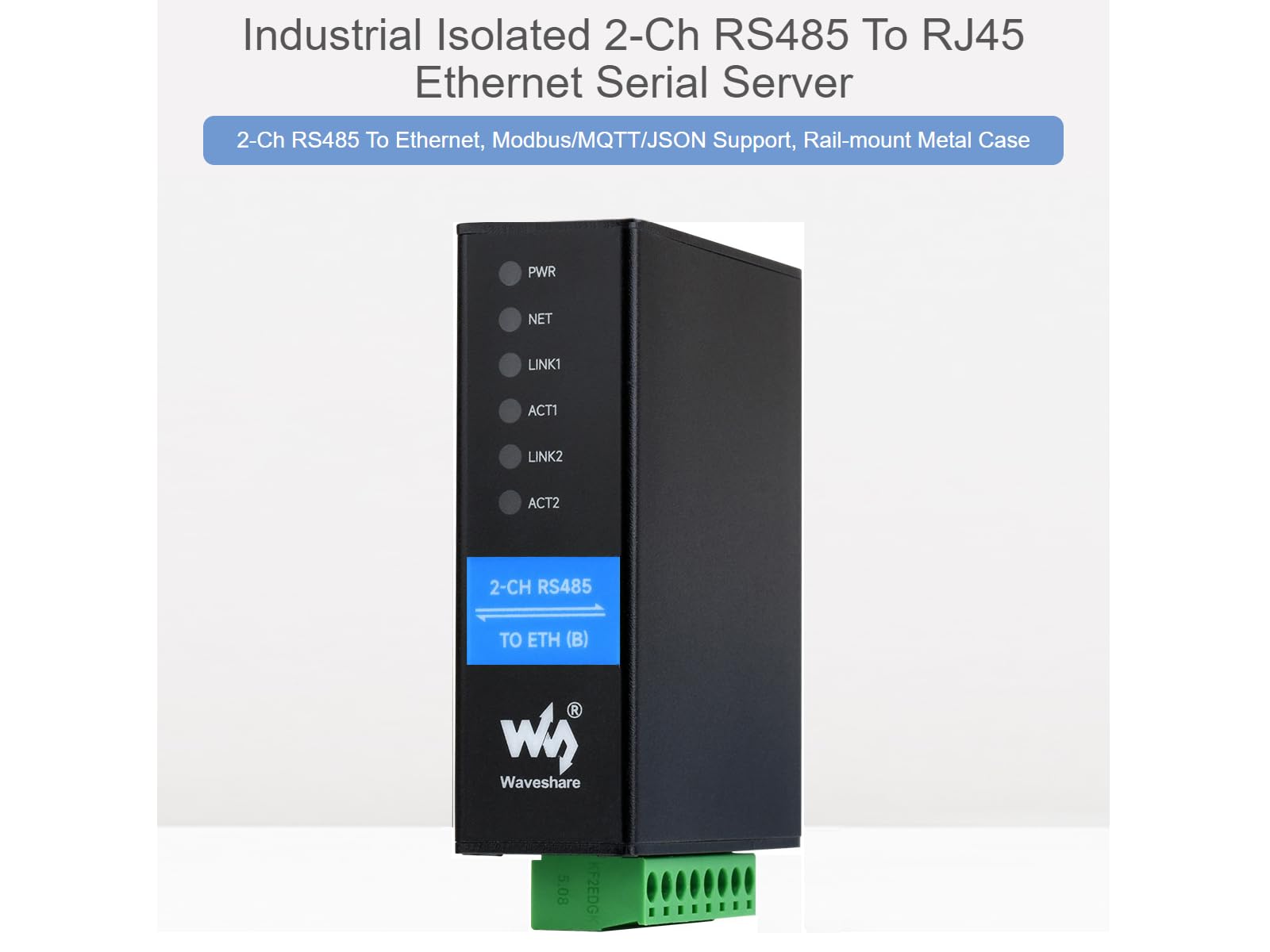 Module Servante Waveshare 2-CH RS485 To RJ45 Ethernet Converter Module ...