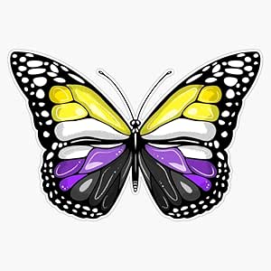 Amazon.com: Non-Binary Butterfly Bumper Sticker Vinyl Decal 5" : Sports & Outdoors