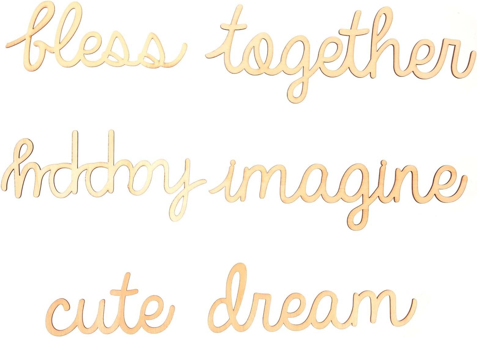 Amazon.com: Wood Word Signs Letters Wooden Word Cutouts Wood Discs ...