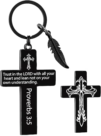 Amazon.com: Bible Keychains Christian Cross Gift - Jesus Key Chain for ...