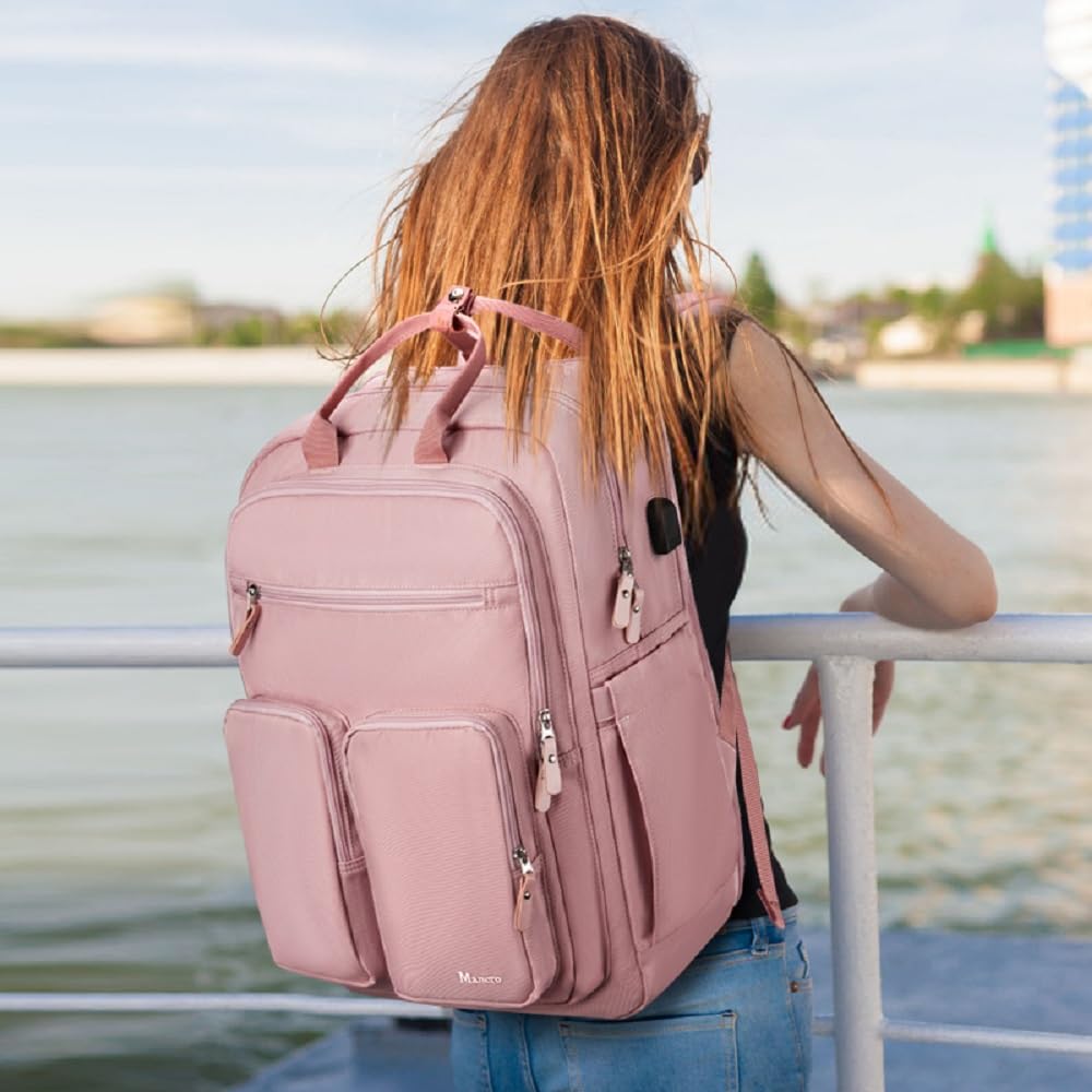 Mancro Travel Backpacks for Women, 17.3 Inch Laptop Backpack with TSA ...