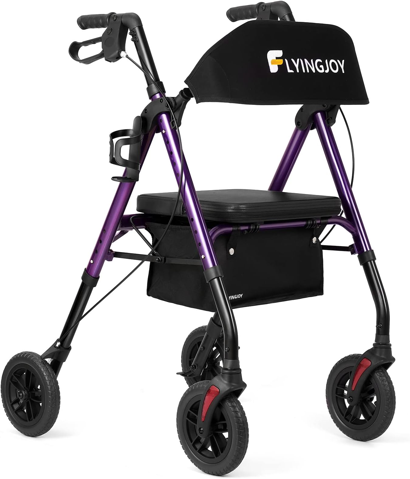 Amazon.com: FlyingJoy Purple Rollator Walker 8" Large 4 Wheels Rollator ...