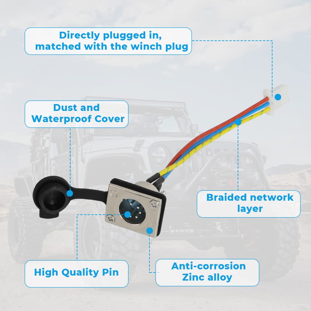 Badlands Winch Parts Winch Socket Connector Assembly With Rubber Cover ...