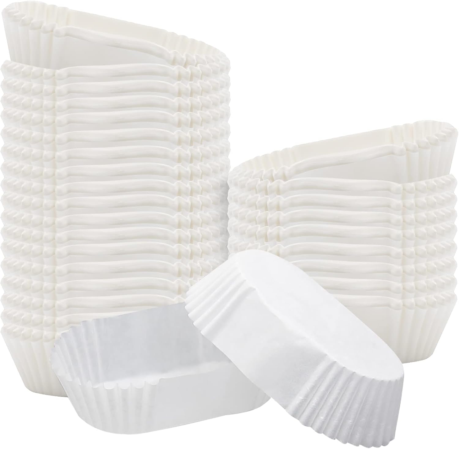 Amazon.com: 1000Pcs Oval Cake Cups, Boat Shape Paper Cups,Disposable ...