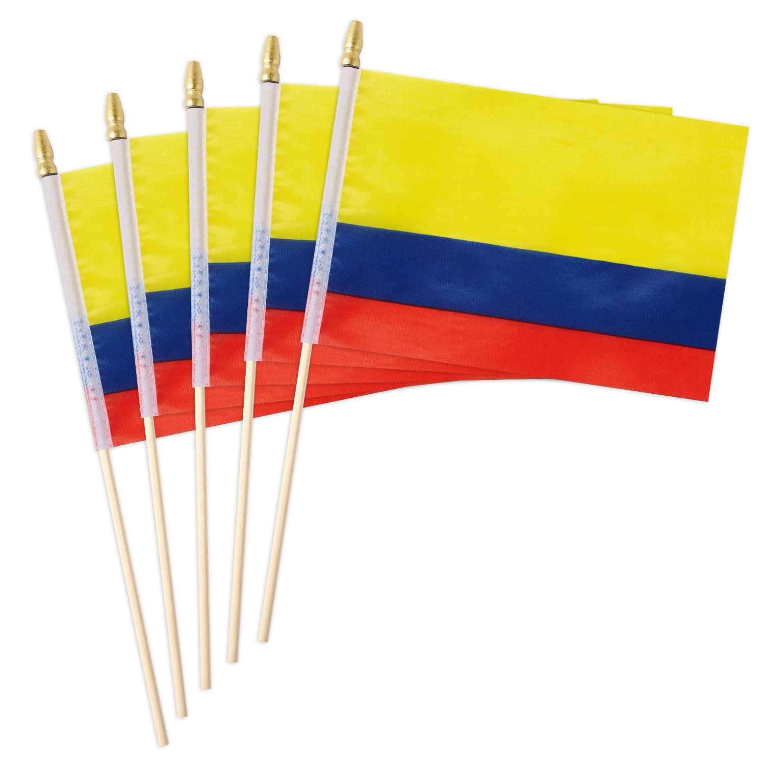 Amazon.com : 25 Pack Colombia Colombian Flag Small Mini Flag Wood Hand ...