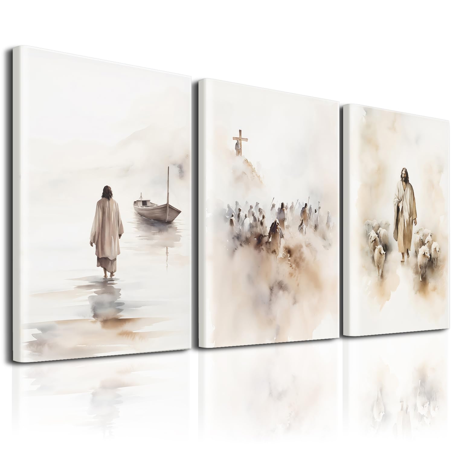 Amazon.com: Christian Wall Art Jesus Decor - 3 Pcs Jesus Wall Art ...