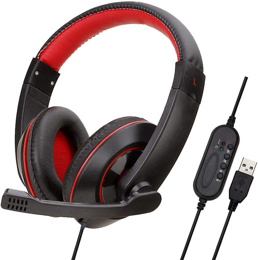 Amazon.com: GorNorriss Gaming Headset USB Over-Ear Stereo Gaming ...
