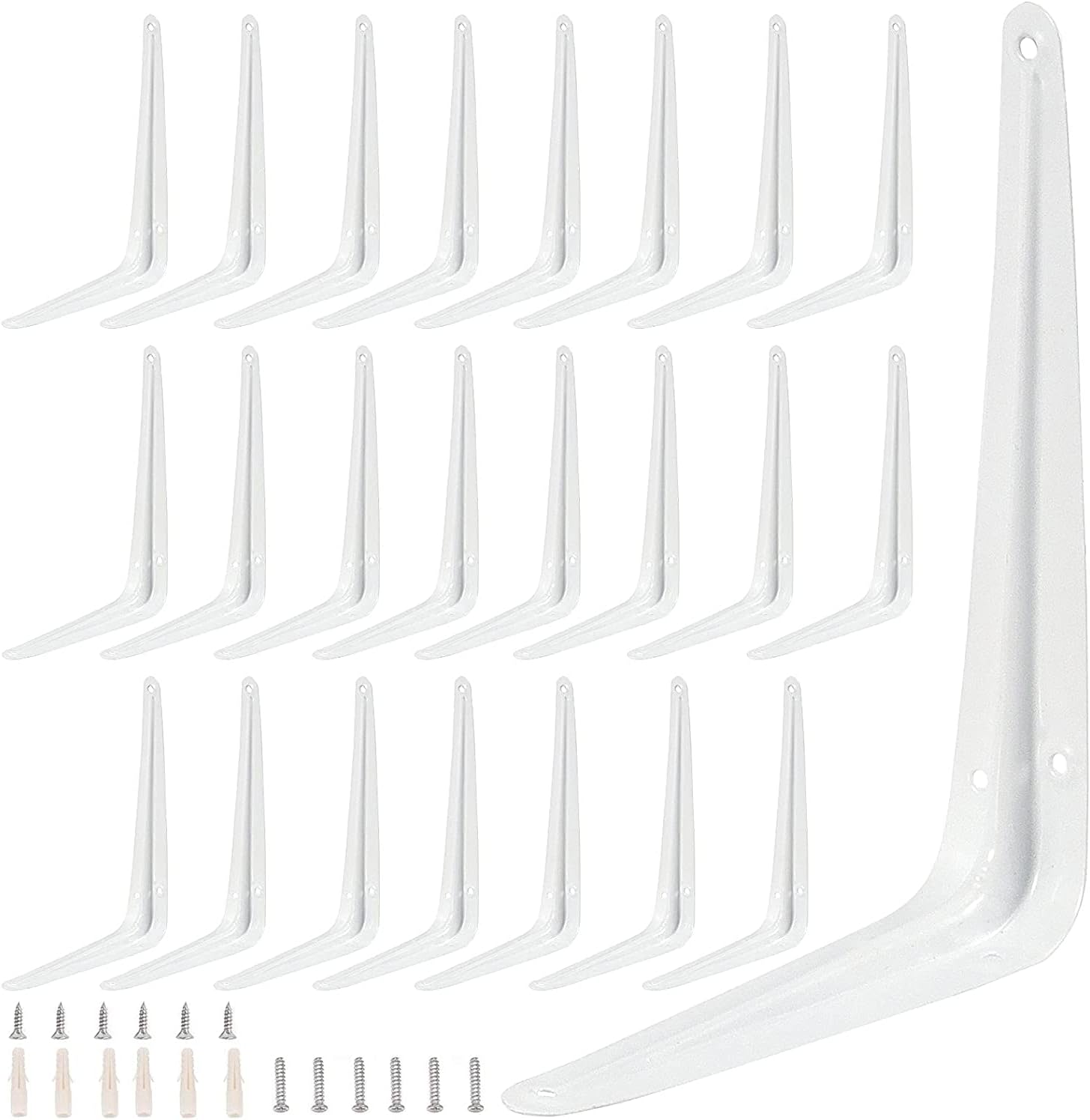 Amazon.com: ZOENHOU 24 Pack 8 x 10 Inch White Shelf Brackets, Heavy ...